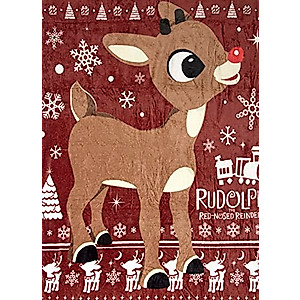 Bioworld Rudolph The Red-Nosed Reindeer Soft Plush Fleece Throw Blanket 45" x 60"