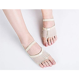 Women's Full Body Dance Foot Undies Lyrical Skin Shoes Mesh Stretch Kids Dance Paws Socks(XL, Nude)
