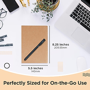 Kraft Cover Blank 100g Full Wood Paper Sketch Book - 112 Sheets / 224 Pages - 140 Millimeters by 210 Millimeters - 350gsm Kraft Paper Cover