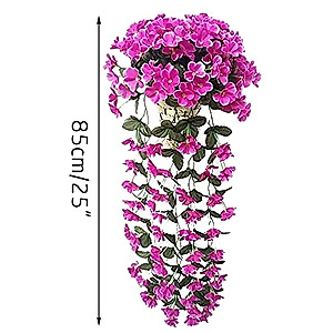 oceanmapsa Artificial Chlorophytum Bouquet Anti-Irradiation Artificial Garden Plant Fence, Hanging for Wedding Party Garden Outdoor Greenery Office Wall Decoration (Rose Red)