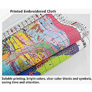 CaptainCrafts Cross Stitch Kits Full Range Stamped and Counted Fabric DIY Art Needlecrafts Embroidery Kit for Adults Beginner (Stamped 14CT, Tree House Autumn)