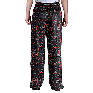 Men’s and Women's Baggy Printed Chef Pants Kitchen Uniforms with Elastic Waist Pants New Chili L