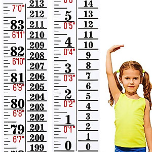 Growth Chart Wall Labels Baby Height Indicator Tape Ruler Height Growth Chart Decor Ruler Height Indicator Adhesive Ruler for Home Classroom Nursery Baby Room Measuring Kids Boys Girls(White)