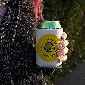 California State University Los Angeles Golden Eagles Logo Can Cooler - Drink Sleeve Hugger Collapsible Insulator - Beverage Insulated Holder