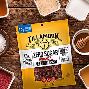 Tillamook Country Smoker Keto Friendly Zero Sugar Beef Jerky, Original, 6.5 Ounce