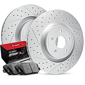 R1 Concepts Rear Brakes and Rotors Kit |Rear Brake Pads| Brake Rotors and Pads| Optimum OEp Brake Pads and Rotors |fits 2006-2009 Pontiac Solstice, 2007-2010 Saturn Sky