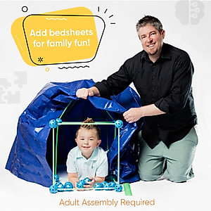 Kangabu Fort Building Kit - 120 Pieces - Glow Fort Building Set for Kids Ages 4-11 - Kids Fort Building Kit, Build a Fort Kit for Kids - Fort Builder, Fort Making Kit, Outdoor and Indoor Fort