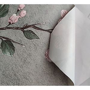 Dviolet Floral Peel and Stick Wallpaper Grey Floral Contact Paper Removable Wallpaper Decorative Self Adhesive Wallpaper Wall Paper 17.7" x 118.1"