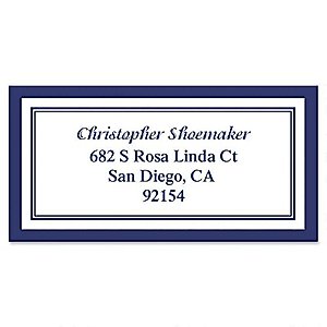 Colorful Images Navy Crisp Border Return Address Mailing Labels, Personalized with Names & Addresses, Set of 144 Custom Self Adhesive, Easy Peel Flat Label Sheets, 1-⅛ ”x 2-¼” Size