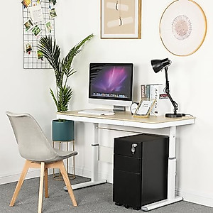 YITAHOME 3-Drawer Metal Filing Cabinet Office, Compact Portable Slim File Cabinet Drawers with Keys, Pre-Built Office Storage Cabinet for A4/Letter/Legal (Black)