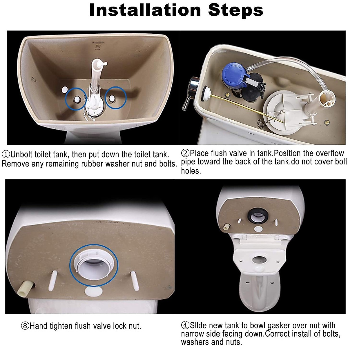 3-Inch Toilet Flush Valve Replacement Saving Toilet Repair Kit with Gasket and Bolts Compatible with American Standard 738921-100.0070A Two-Piece Toilet