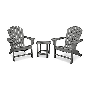 POLYWOOD South Beach 3-Piece Adirondack Chair Set with Side Table