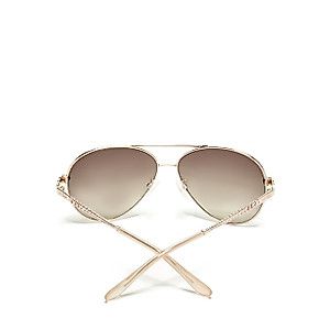 GUESS womens Gu7470-s Sunglasses, Shiny Rose Gold & Gradient Brown, 60 mm US