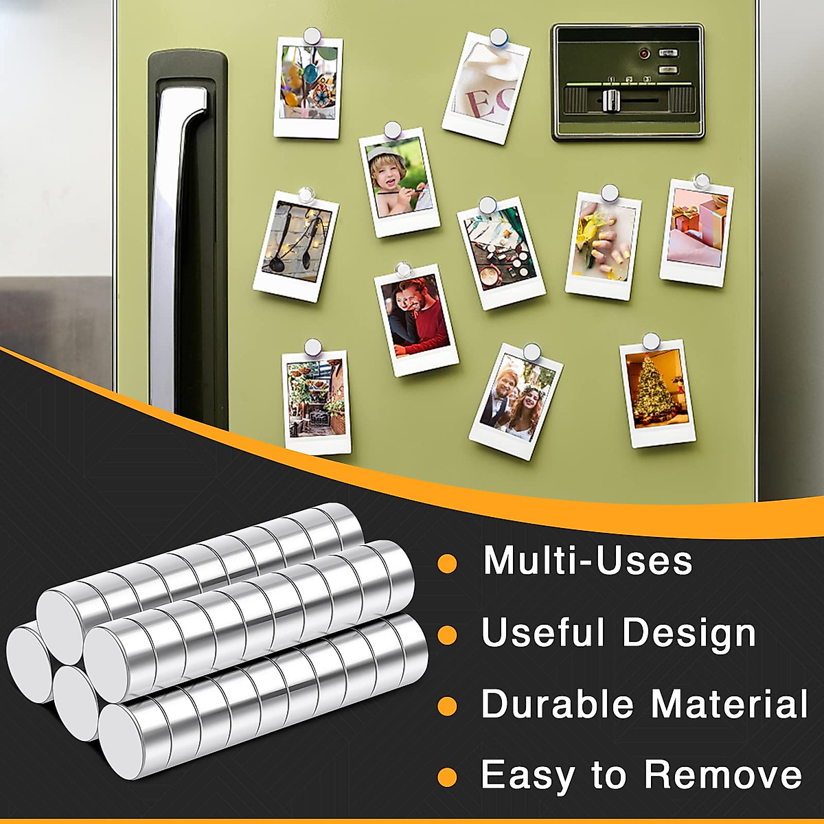 TRYMAG Small Magnets, 50Pcs Strong Refrigerator Magnets Tiny Rare Earth Magnets for Whiteboard, Mini Round Neodymium Disc Magnets for Crafts, DIY, Science, Office Magnets