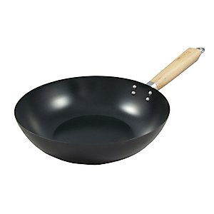 IMUSA USA IMU-52005 Nonstick Wok with Wood Handle 11-Inch