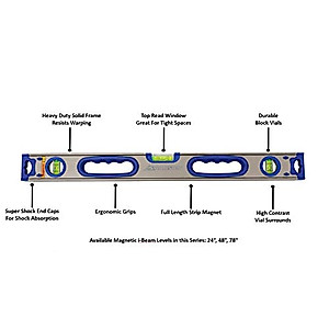 Swanson Tool IBX48M 48-Inch Magnetic I-Box Level (Silver)