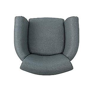 Christopher Knight Home Brice Vintage Scroll Arm Studded Fabric Club Chair, Steel Blue / Dark Brown