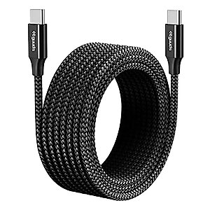 etguuds [ 30ft/9m ] USB C to USB C Cable, Super Long USB C to Type C Cable, Nylon Braided USB Type C to Type C 2.0 PD Charger Power Cord - Black
