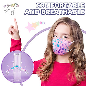 FENFEN Kids KN95 Face Mask Disposable - 50 Pack KN 95 Kid Masks Children Small Size Breathable Girls Kids KN95 Unicorn Mask Mascaras KN95 Para Niños