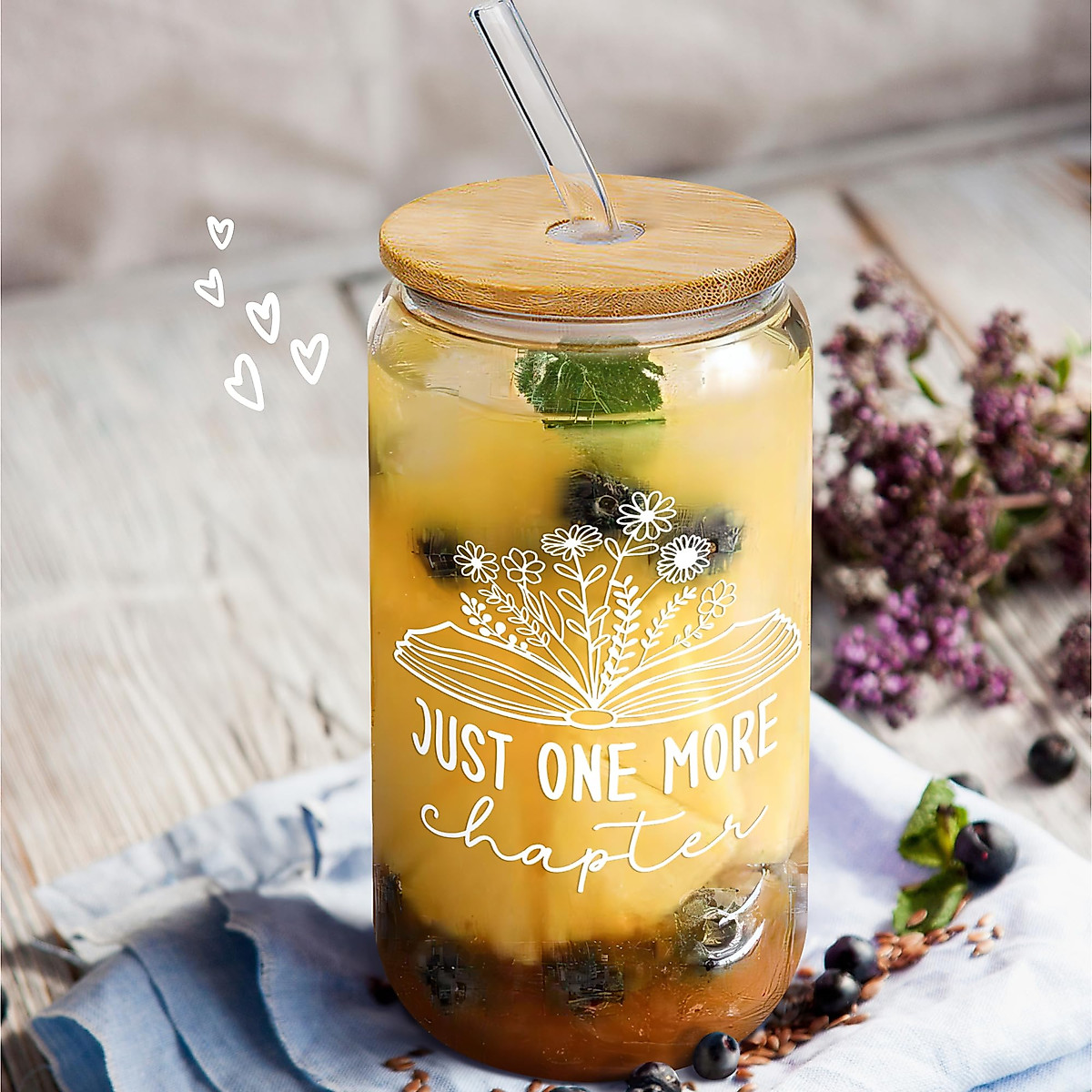 Book Lovers Gift Ideas - Christmas Gifts for Book Lovers - Book Lovers Gifts - Gift for Book Lover Women - Book Worm, Book Club Gift Ideas - Xmas Gift for Readers and Book Lovers - 20 Oz Can Glass