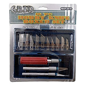 BLADE PRO 16 Piece Hobby Knife Set | 13 Razor-Sharp Blades & 3 Professional Handles | Custom Fit Storage Box 4" x 8" (10.16 cm x 20.32 cm) | Essential Craft Toolkit