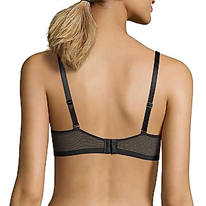 Hanes womens Oh So Light Foam Comfortflex Fit Wirefree Mhg521 Bra, Black/Nude, Large US