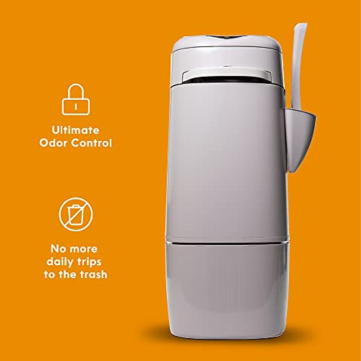 Litter Genie XL Pail (Beige) | Cat Litter Box Waste Disposal System for Odor Control | Includes 1 Square Refill Bag