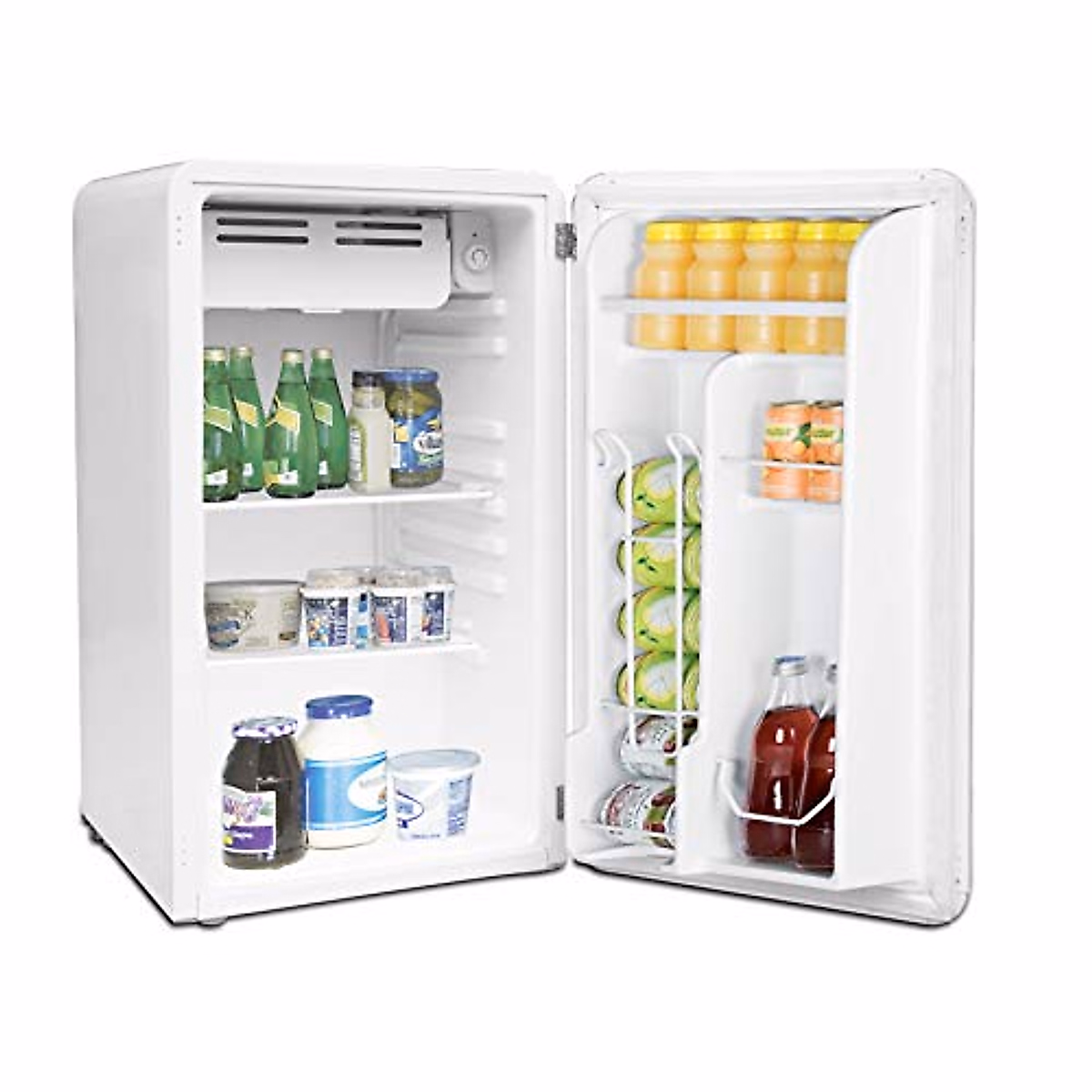 FRIGIDAIRE EFR372-WHITE 3.2 Cu Ft White Retro Compact Rounded Corner Premium Mini Fridge