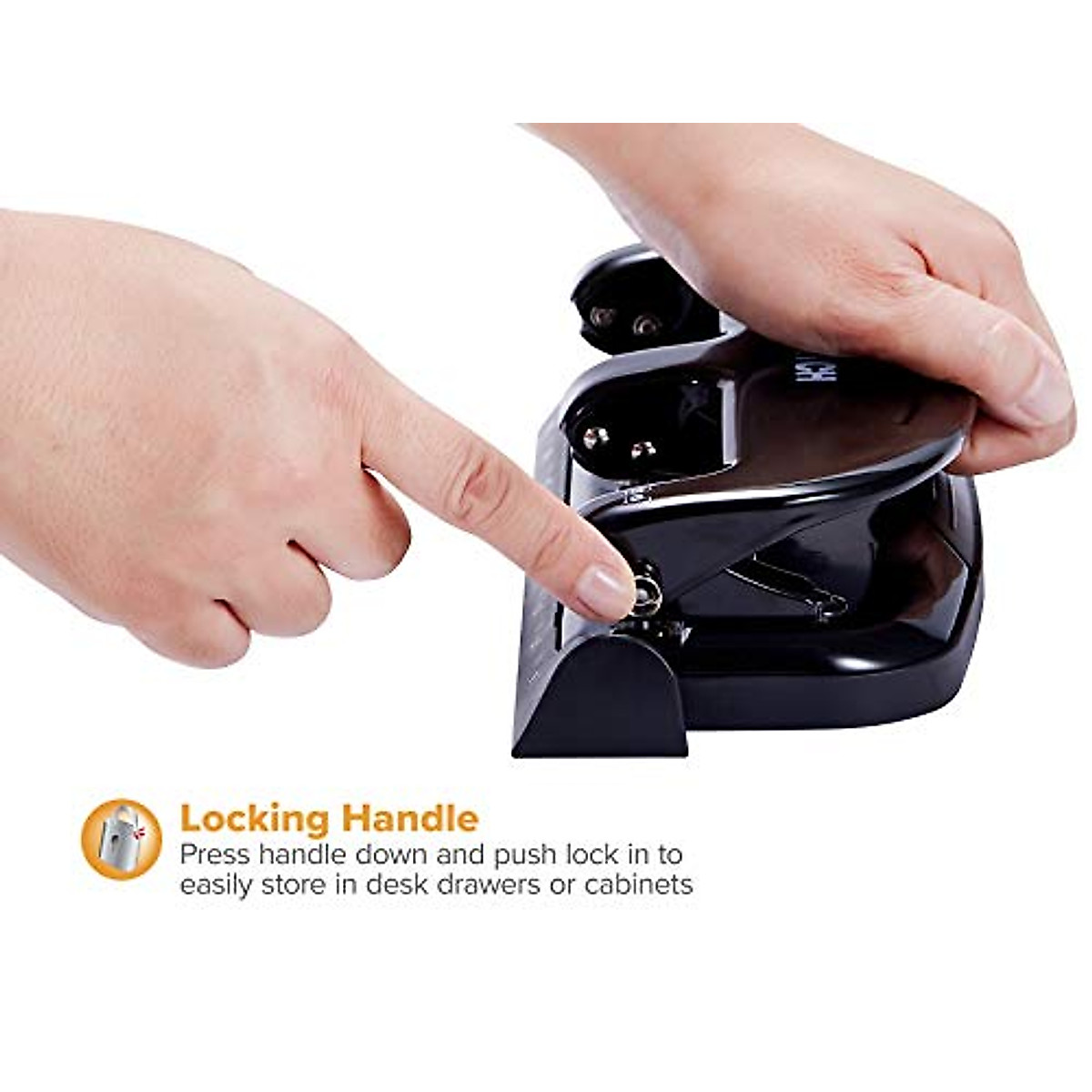 Bostitch Office EZ Squeeze 20 Sheet Standard 3 Hole Punch, Metal Construction, Silver/Black (HP20)