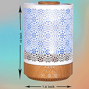 BlueHills 2500 ML Humidifier with Essential Oil Diffuser Combo Aroma Home Décor Design for Large Bed Bath Kids Baby Living Rooms Big Capacity LED Lights Scent Ultrasonic Cool Mist Wood Grain F006