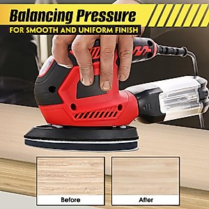 TUSGOR 5 Pack Mouse Detail Sanding Interface Pad Hook and Loop - Triangle Sanding Pads with 5 Holes Foam Interface - Mouse Sander Sandpaper Backing Pad for Flexibility & Balancing Sanding Pressure