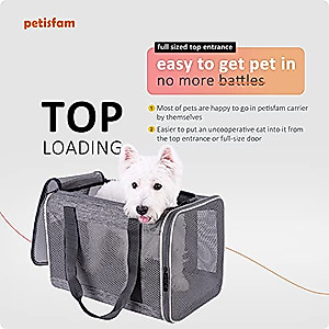 Top Load Soft Pet Carrier for Large and Medium Cats, 2 Kitties. Sturdy, Well-Ventilated, Cozy, Collapsible, Easy to get cat in