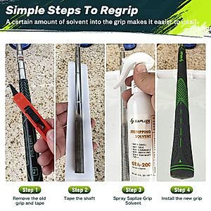 SAPLIZE Classic Rubber Golf Grips 13 Pack, High Feedback, Non-Slip, 13 Grips with Full Solvent Kit, Standard Size, Red, CC01 Series