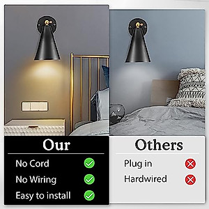 Battery Operated Wall Sconce, Wireless Wall Lights Set of 2, 13 RGB Colors Dimmable Battery Powered Wall Lamp Fixture with Remote Control, Memory Function, Auto Timer for Bedroom, Living Room, Hallway