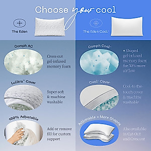 Coop Home Goods Eden Cool+ Cut-Out Adjustable Pillow Queen with Cooling Gel & Shoulder Cut-Out for Head Support, Side Sleeper Pillow, Neck Support for Sleeping, CertiPUR-US/GREENGUARD Gold