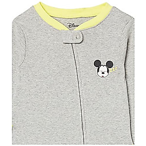 Amazon Essentials Disney | Marvel | Star Wars Unisex Babies' Snug-Fit Cotton Footed Pajamas, Pack of 2, Mickey Moods - Footed Sleeper, 18 Months