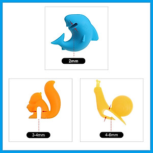 Boao 36 Pieces Tea Bag Holders Silicone Cute Tea Bag Hanger Colorful Animal Shaped for Cup and Mug Markers, Snail Squirrel Shark Shapes