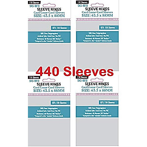Sleeve Kings Card Game Card Sleeves 63.5 x 88 mm (4x110 Pack, 440 Sleeves)