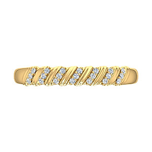 1/10 Carat Diamond Wedding Band Ring in 10K Yellow Gold(Ring Size 11)