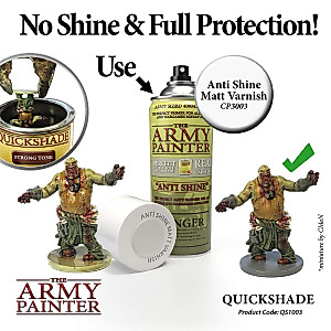 The Army Painter Quickshade Miniature Varnish for Miniature Painting, Dark Tone Model Paint Quickshade Varnish, Pot/Can, 250 ml, Approximately 8.45 oz