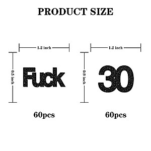 INNORU Fuck 30 Confetti Black Glitter, Happy 30th Birthday Table Confetti, I'm 30 Paper Scatter, Funny 30th Birthday Party Table Decorations Confetti, 120pcs