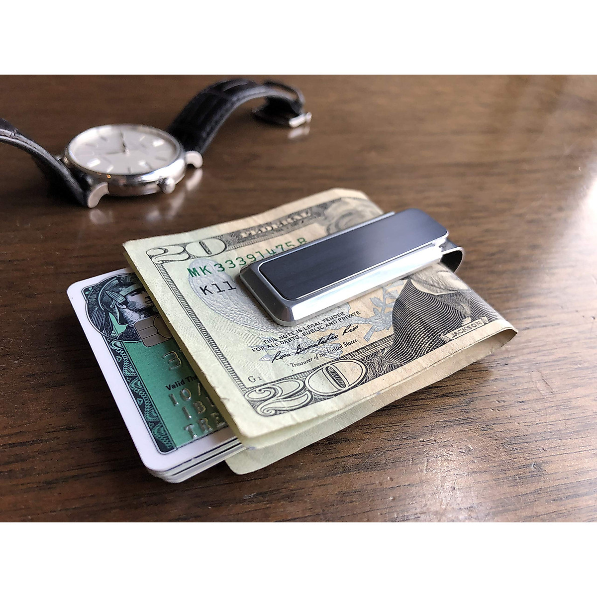 M-Clip Money Clip (Natural) - Minimalist Slim Wallet Alternative for Front Pocket Carry - Cash and Credit Card Holder for Men