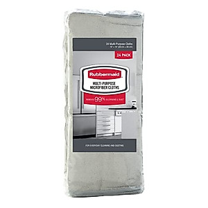 Rubbermaid Microfiber Cloth Towels, 24 Pack, 14"x14", Non-Scratch, Reusable/Washable for Cleaning/Wiping/Polishing for Home/Kitchen/Car