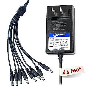 T POWER 6.6 Feet Cable Ac Adapter for 12V CS Power Supply Model: CS-1202000 with 68 Ways Cable Cord Charger Power Supply