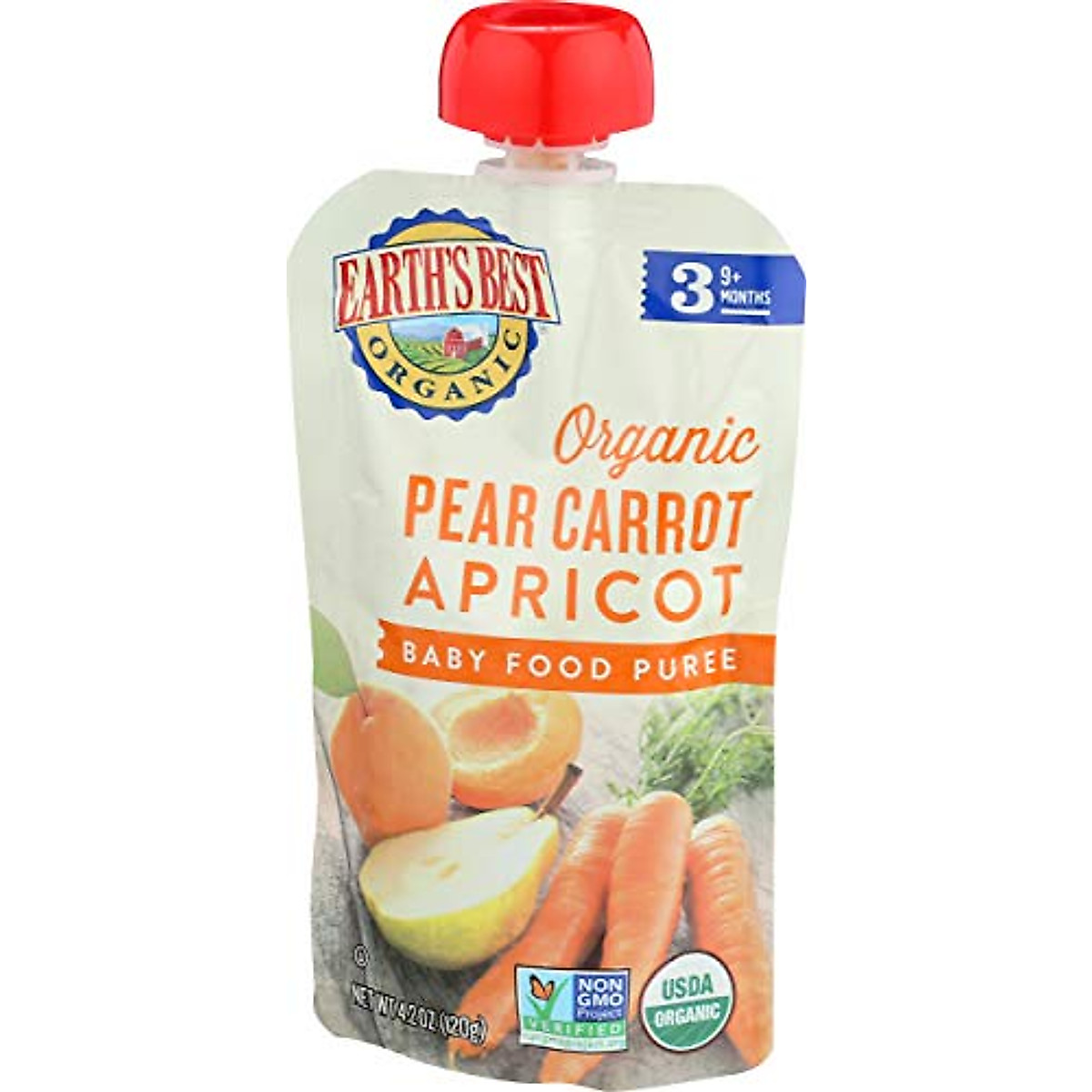 Earth's Best Pear Carrot Apricot Organic, 4.2 Oz Pouch