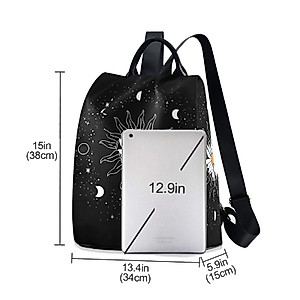ALAZA Daisy Flower Sun Moon Backpack Purse for Women Anti Theft Fashion Back Pack Shoulder Bag