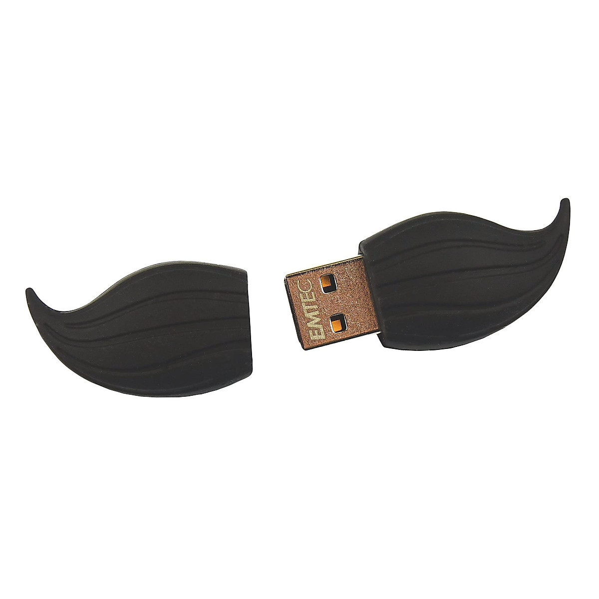 Emtec® Mustache USB Flash Drive, 4GB, Black