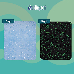 Dinosaur Blanket for Boys Glow in The Dark Dinosaur Blanket, Christmas Kids Gifts, Toddler Blankets for Boys, Dino Blankets, Soft Fleece Blanket for Toddler, Birthday Gift, Large (Blue 50’’ X 60’’)