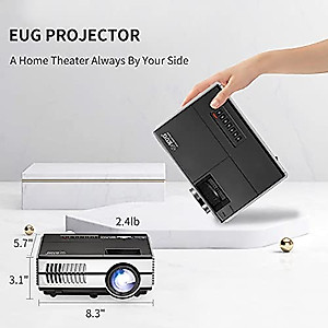 Portable LCD LED Projector Support HD 1080P Mini Home Video Projectors 2800 Lumen Multimedia HDMI Audio USB,Compatible with TV Stick DVD Laptop PC Xbox 360 Wii Playstation, Built-in Speakers