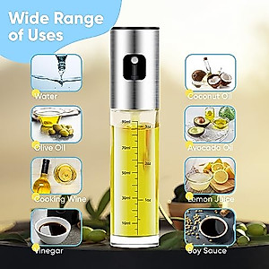 Oil Sprayer Mister for Cooking, kitchen Oil Sprayer Olive Oil Spray Bottles, 3.4-Ounce Capacity Food Grade Glass Bottle Oil Spritzer for Air Fryer, Salad, BBQ, Baking, Roasting, Grilling, Frying-1Pack